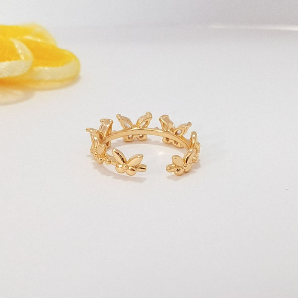 Gold Plated Butterfly Eternity Ring – Indivya Designs